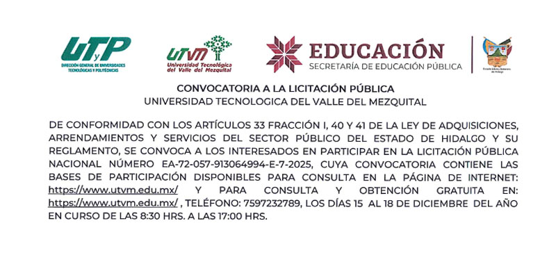 Universidad Tecnológica del Valle del Mezquital – UTVM